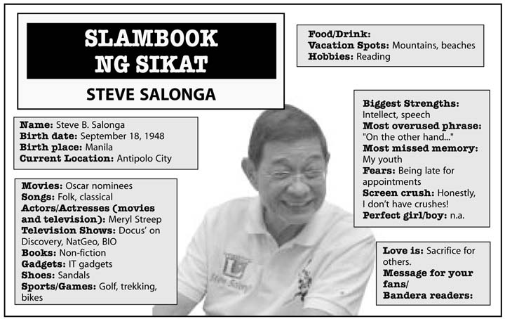 Slambook ng Sikat: Steve Salonga | Bandera