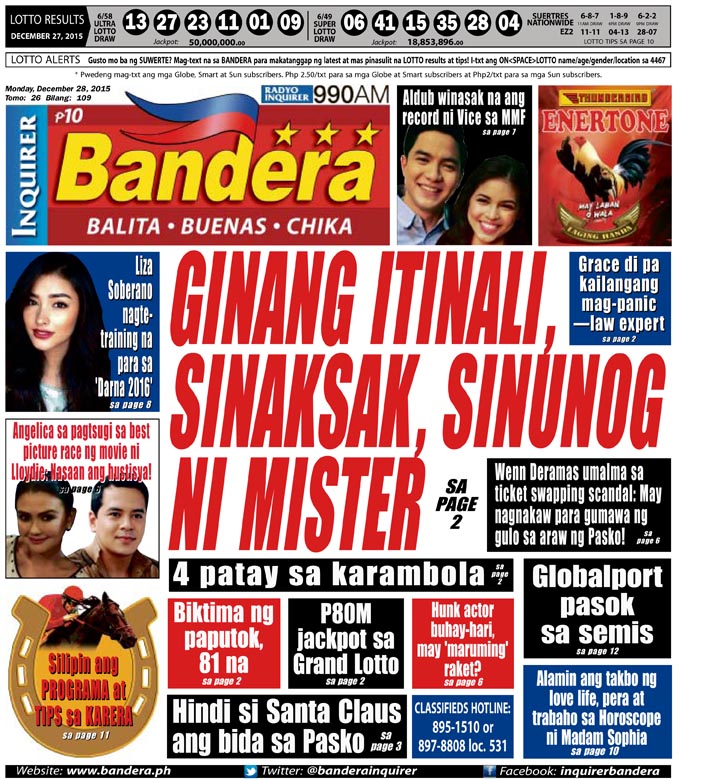 inquirer bandera luzon edition | Bandera