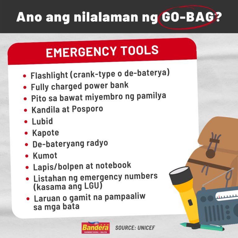 Ready na ba ang iyong Go-Bag?: Mga gamit na kailangang ihanda tuwing ...