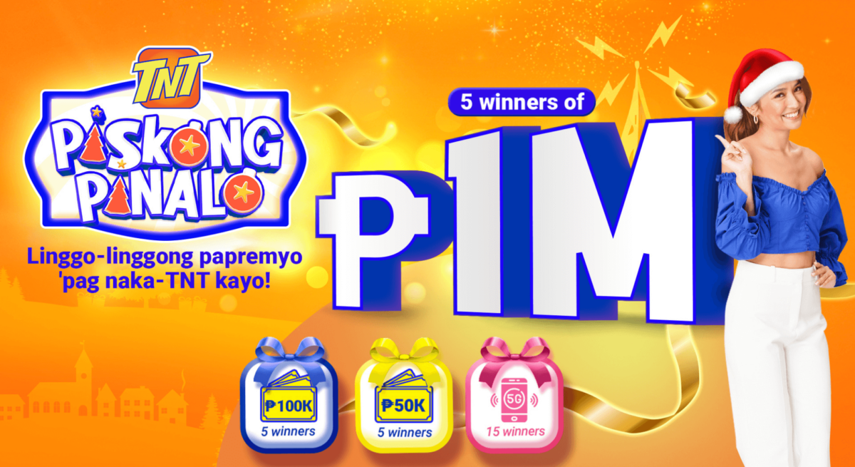 P1M cash and 5G Smartphones up for grabs with TNT Paskong Panalo