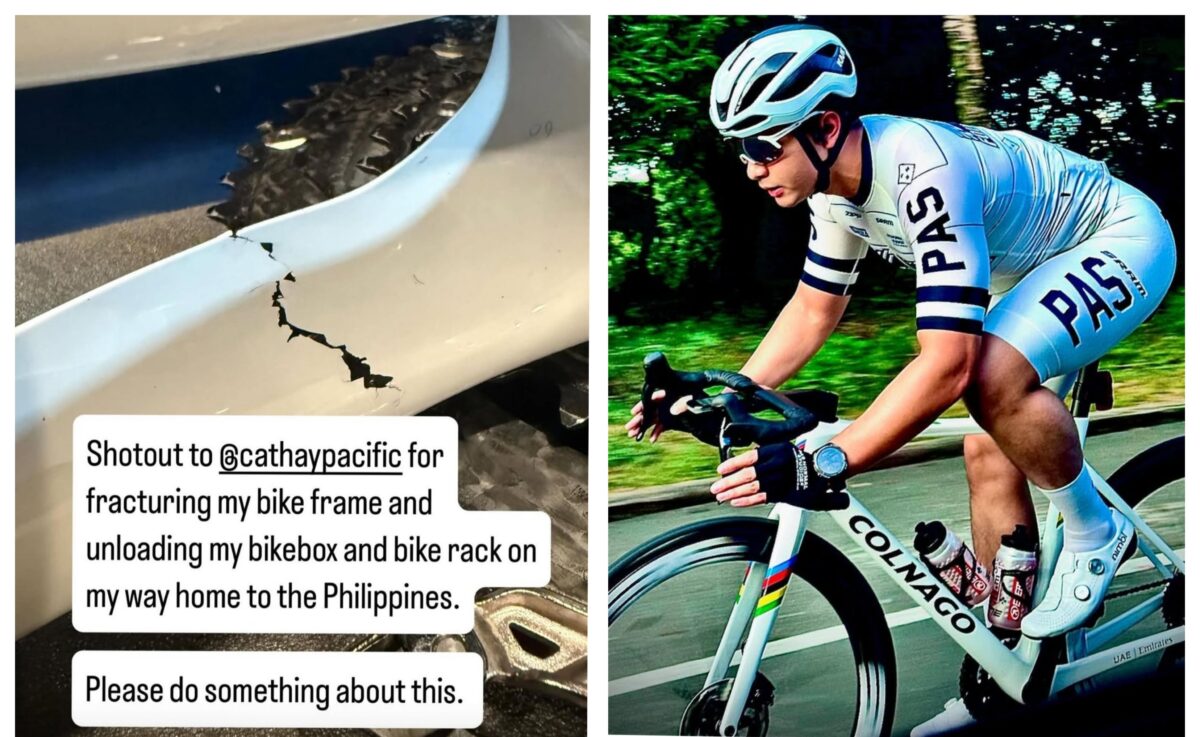 Alden nagreklamo sa nasirang bike habang nasa eroplano